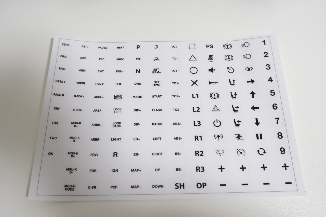 FANATEC BMW GT2V2とFormula V2ステアリングににボタンキャップ(Button Caps and Sticker Set ...